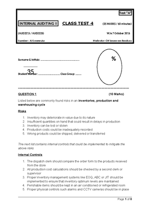 IA2 April 2016 Formalised TEST (moderated) - APRIL 2016 – FORMALISED ...