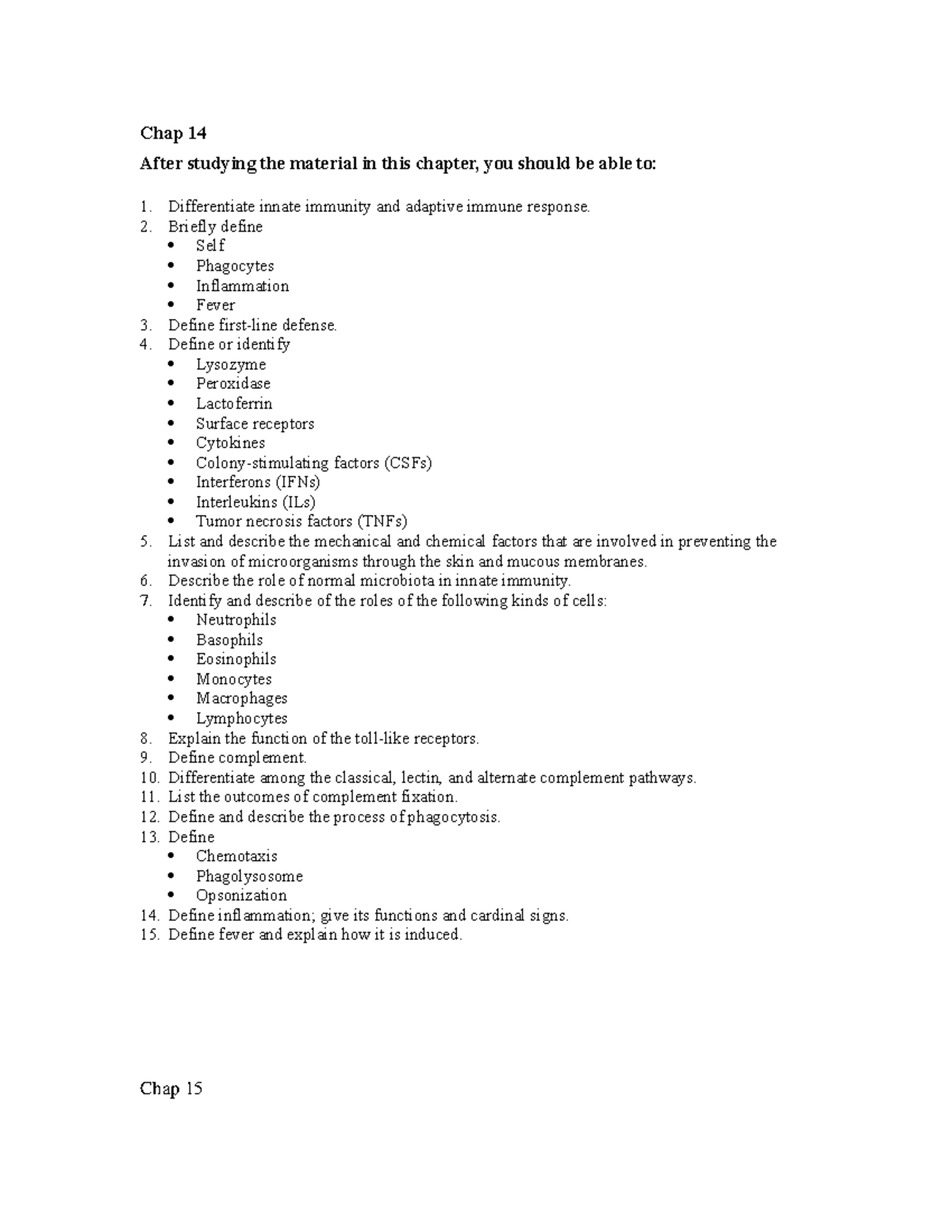 Chap 14 and 15 study guide-2 - Chap 14 After studying the material in ...