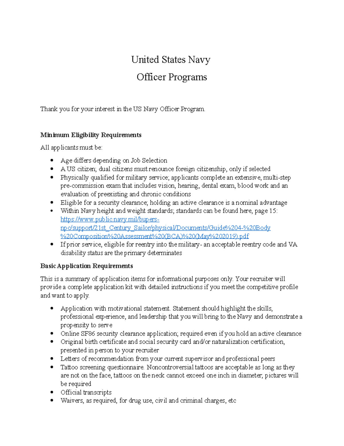 OCS Introduction - sljdnc - United States Navy Officer Programs Thank ...
