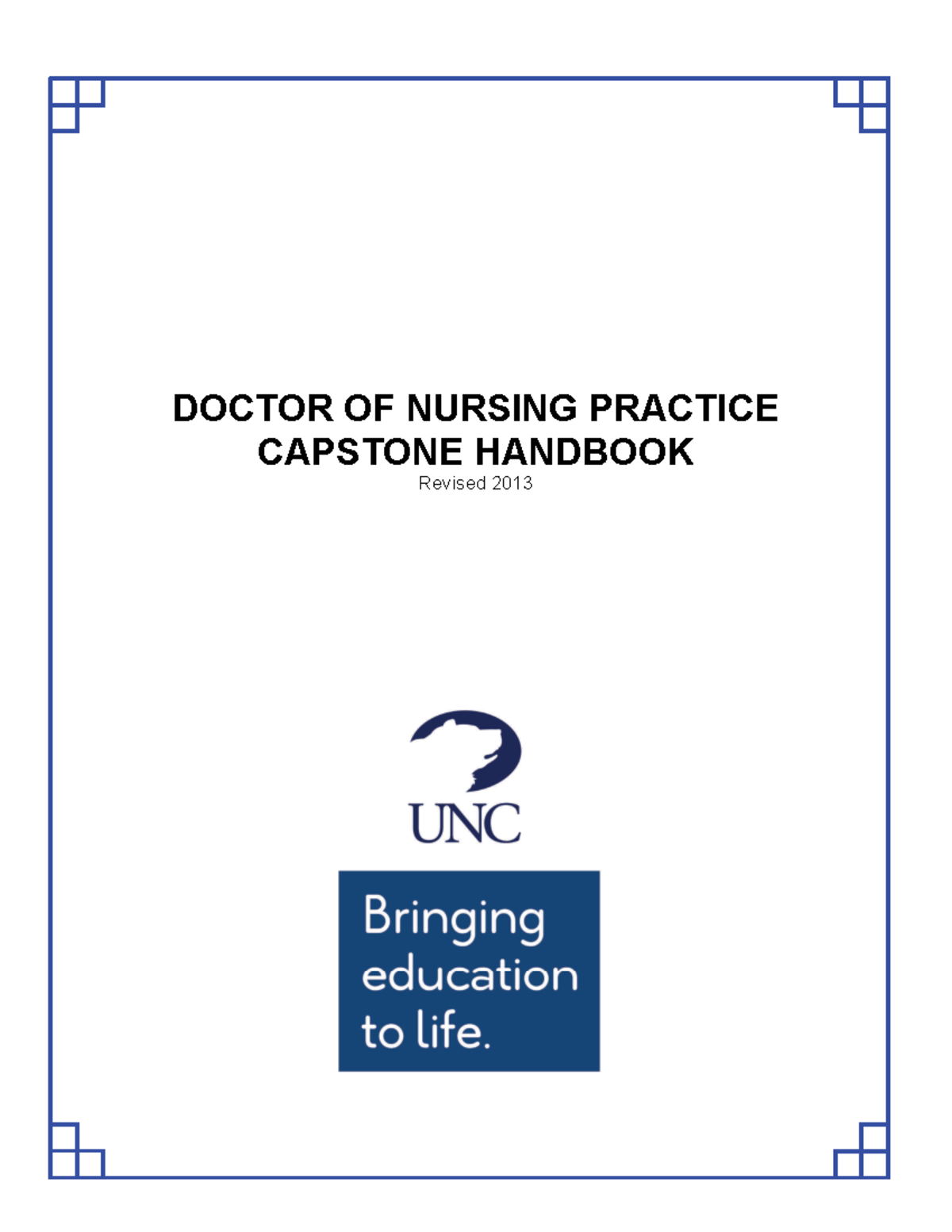DNP Capstone Manual 2013-2014 - DOCTOR OF NURSING PRACTICE CAPSTONE ...