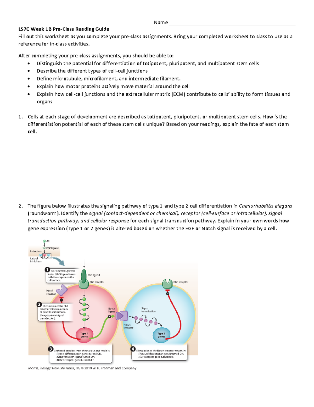 LS7C Week 1B Pre-Class Reading Guide - Name _____________________________________________ LS7C ...