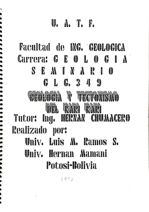 Condiciones Geologicas PARA LA Formacion DE Yacimientos - CONDICIONES ...