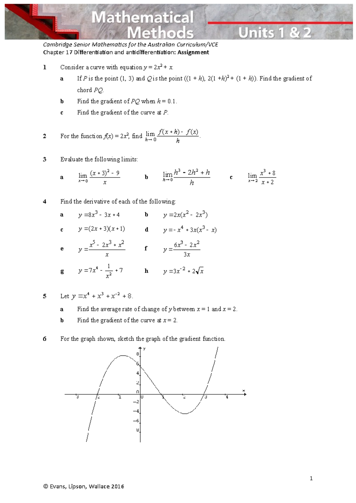 Assignment 17 - class notes - Chapter 17 Differentiation and ...