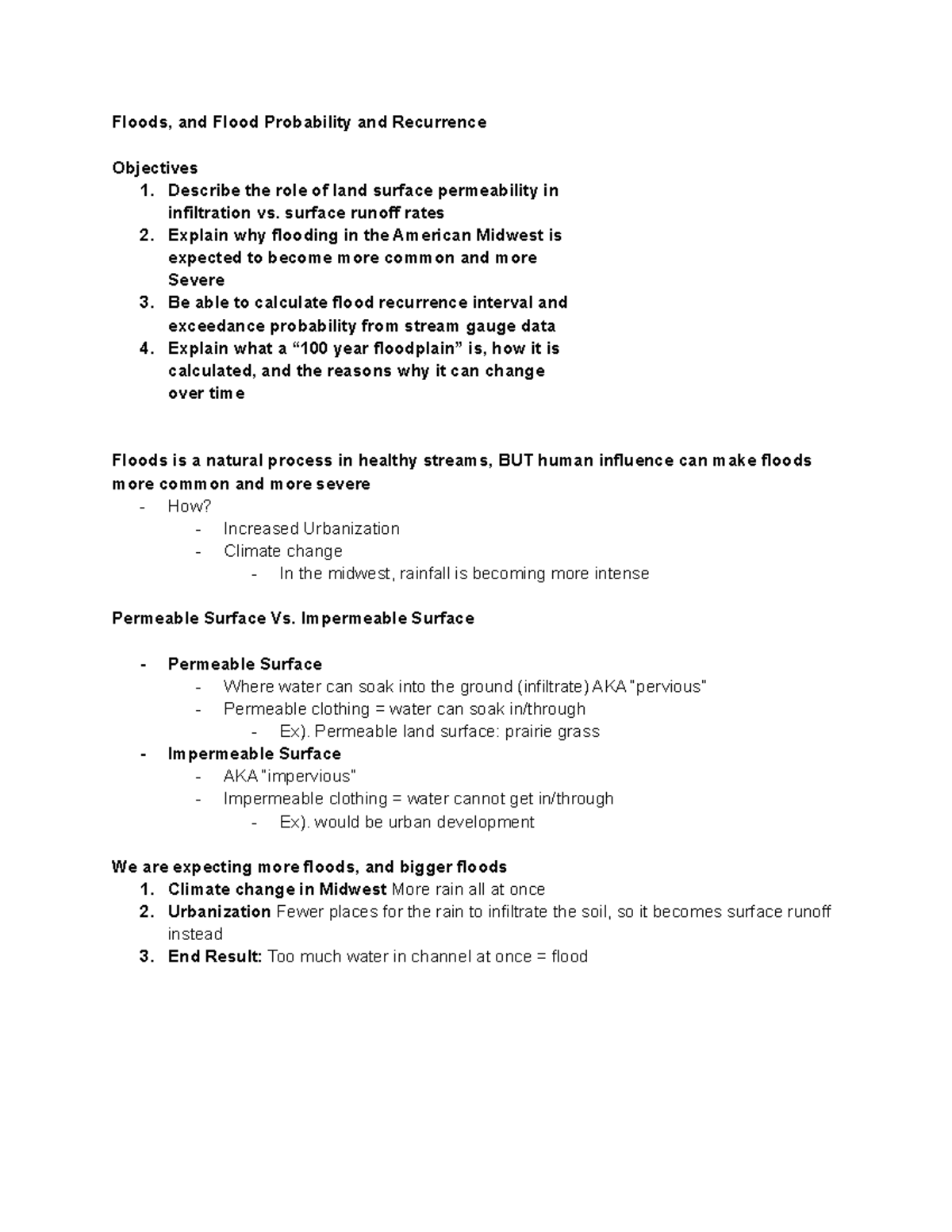 GLG 141 lecture 10 13 22 - Floods, and Flood Probability and Recurrence Objectives 1. Describe ...