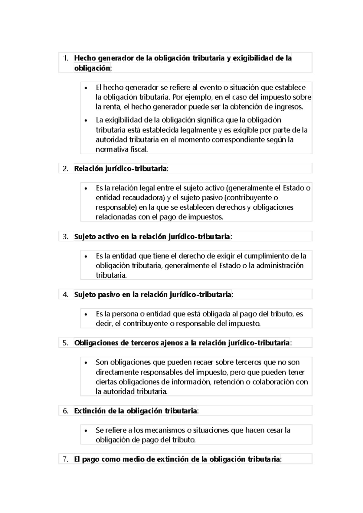 Hecho generador de la obligación tributaria y exigibilidad de la ...