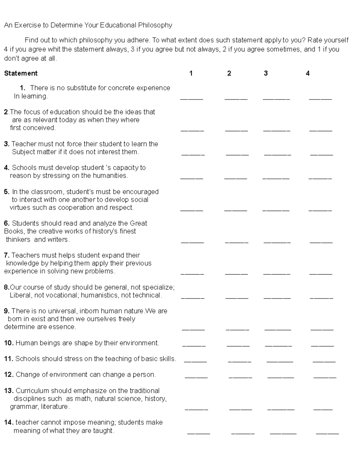 The Teaching Profession Activity - An Exercise to Determine Your ...