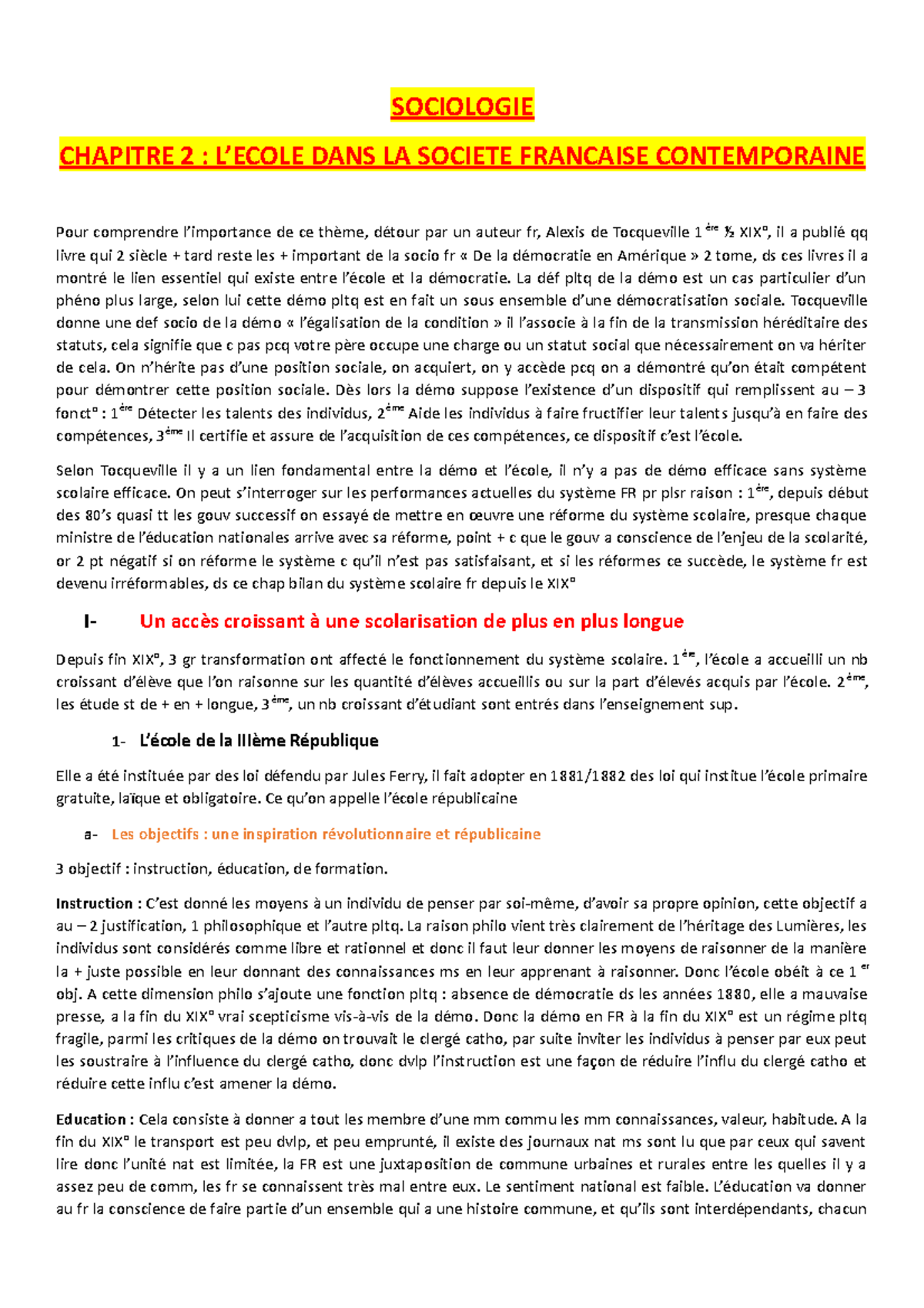 chap 2 sociologie - SOCIOLOGIE CHAPITRE 2 : L’ECOLE DANS LA SOCIETE ...