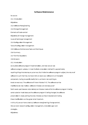 Software Implementation - Software Implementation Structure: 9 Introduction Objectives 9 ...