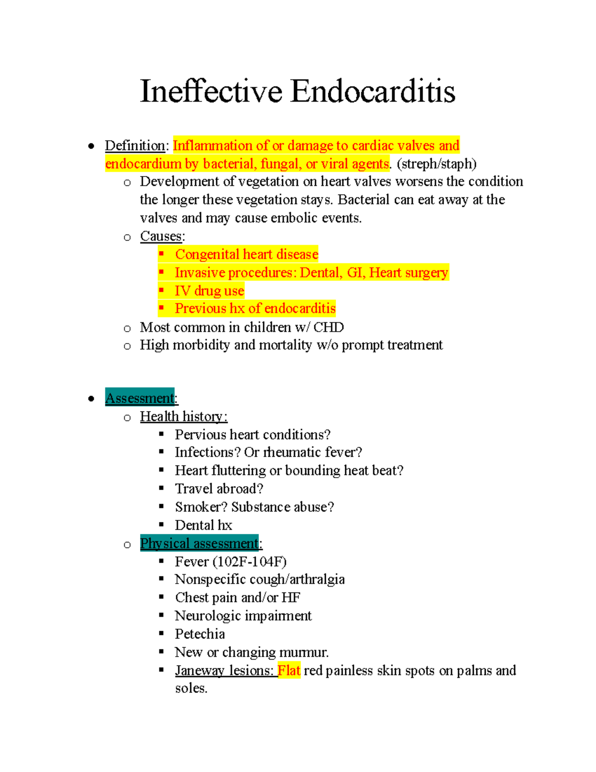 Ineffective Endocarditis - Ineffective Endocarditis Definition ...
