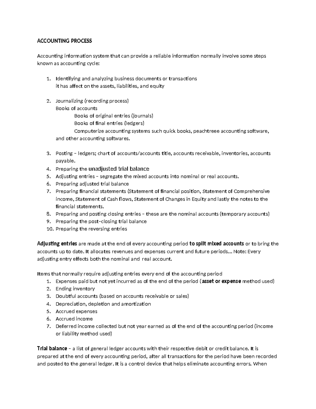 1 Accounting Process - ACCOUNTING PROCESS Accounting information system ...
