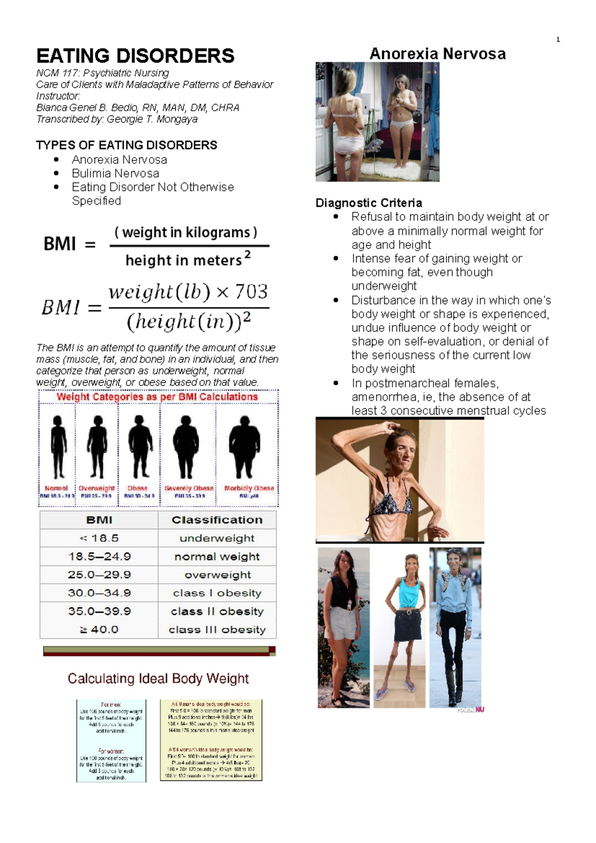 10- Eating- Disorders - EATING DISORDERS NCM 117: Psychiatric Nursing ...