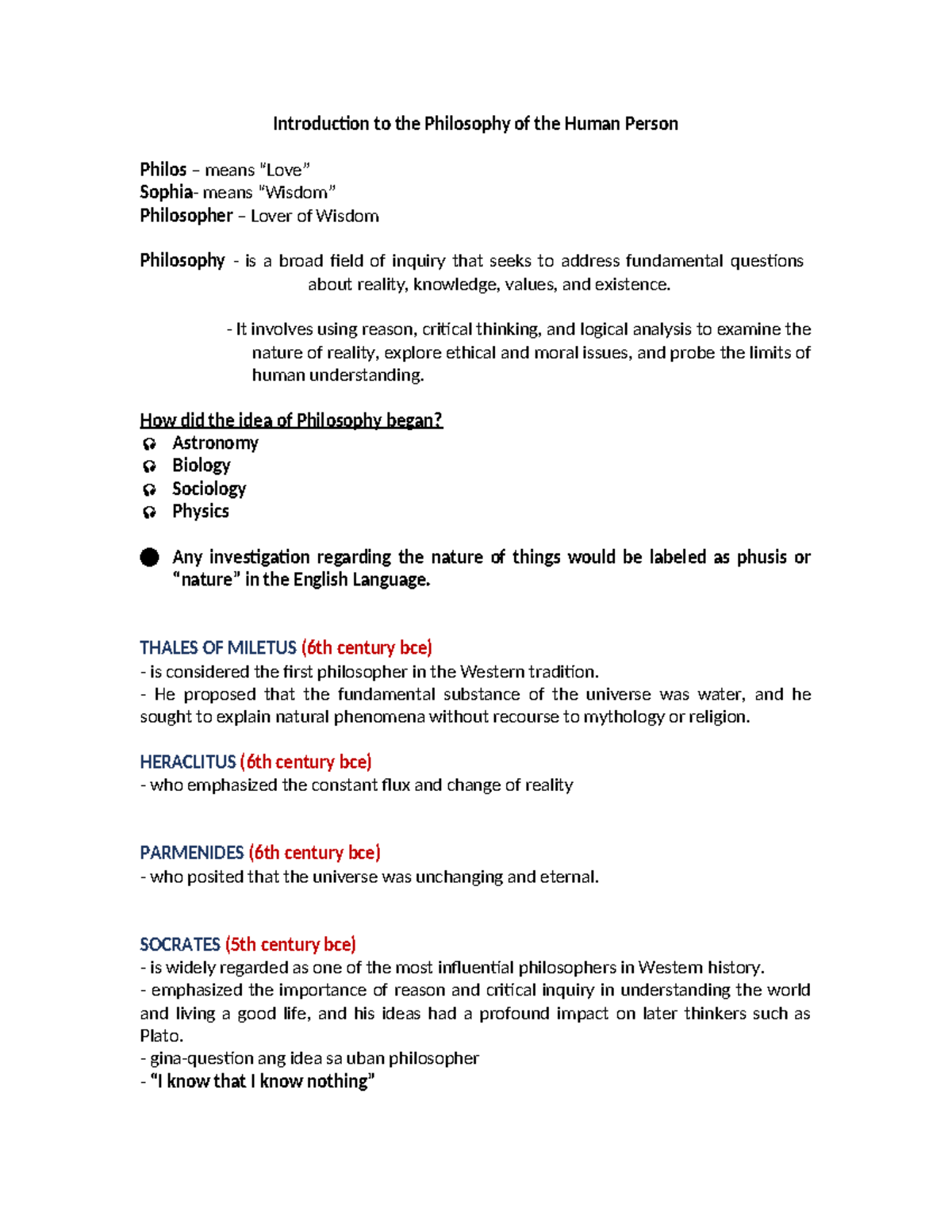 Philosophy Notes Reviewer For Exams (Midterms) - Introduction to the ...