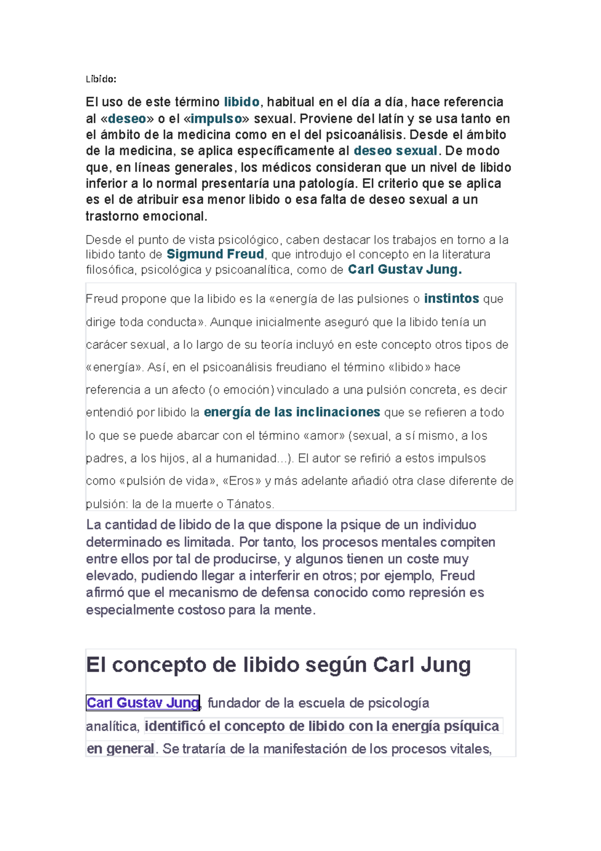 Libido - filo - Libido: El uso de este término libido, habitual en el ...