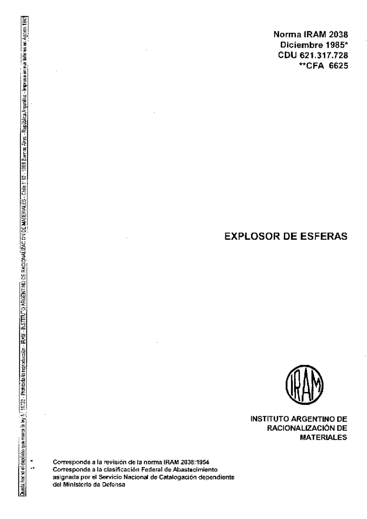 IRAM 2038 Explosor A Esferas - 1993 Apple Norma IRAM 2038 en Diciembre CDU 621.317 sus 6625 en ...