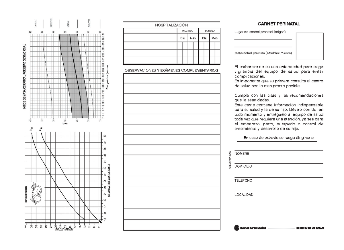 Carnet Perinatal - CPEESAVP-10/ CARNET PERINATAL Lugar de control ...
