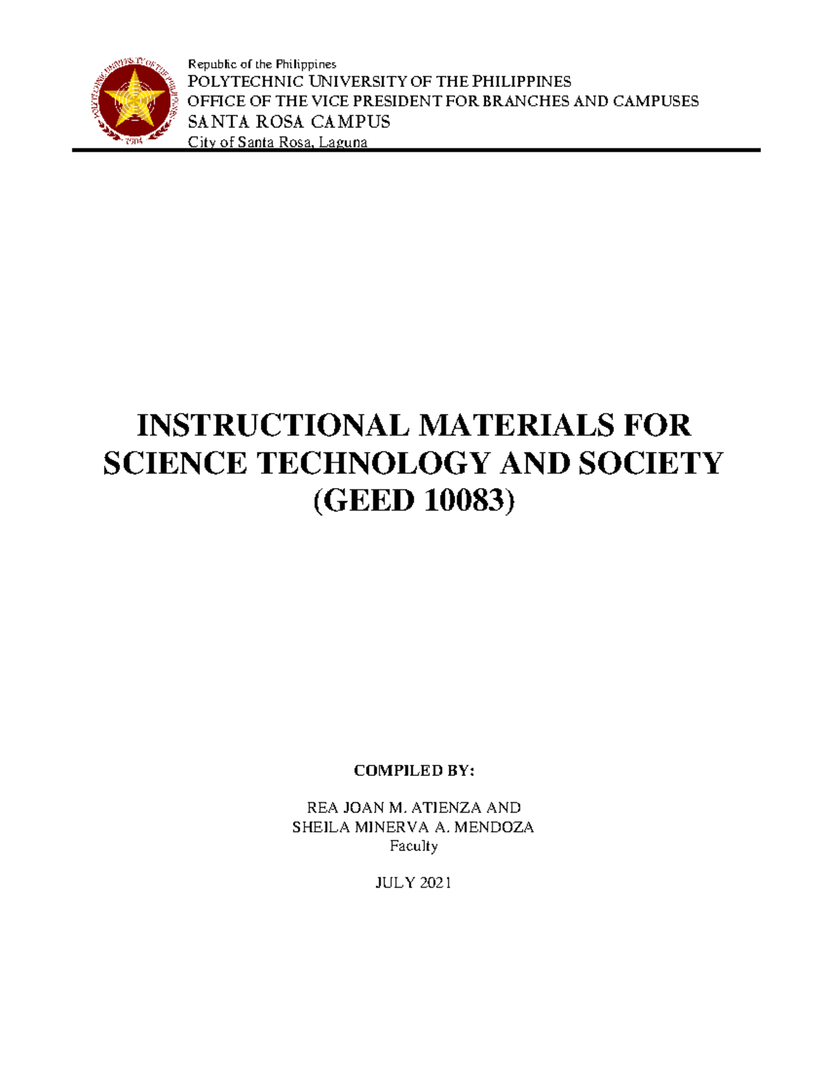 Week 1-2 science Technology - INSTRUCTIONAL MATERIALS FOR SCIENCE ...