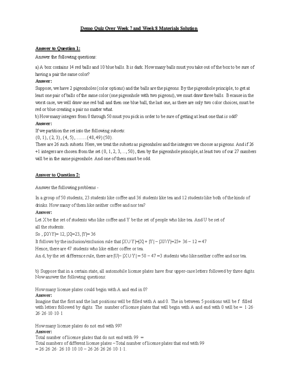 Demo Quiz 7&8 Solution Key F22 - Demo Quiz Over Week 7 and Week 8 ...