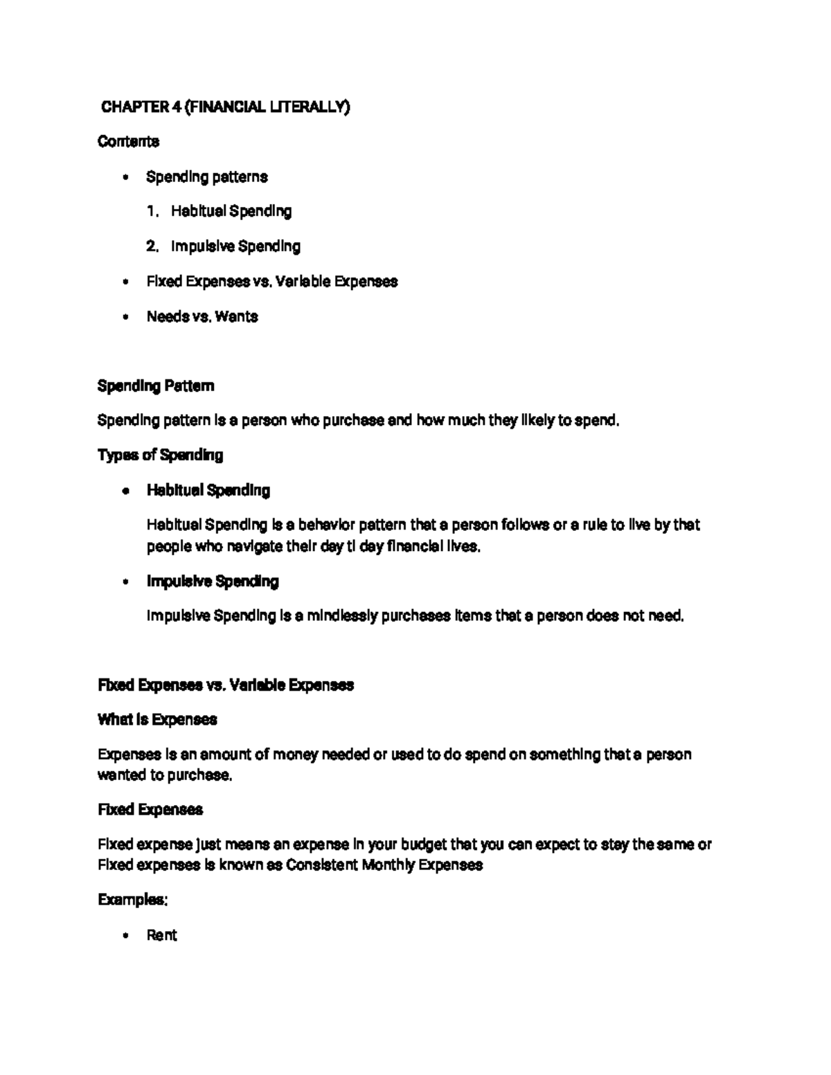 Chapter 4 Financial literacy 5 - CHAPTER 4 (FINANCIAL LITERALLY ...