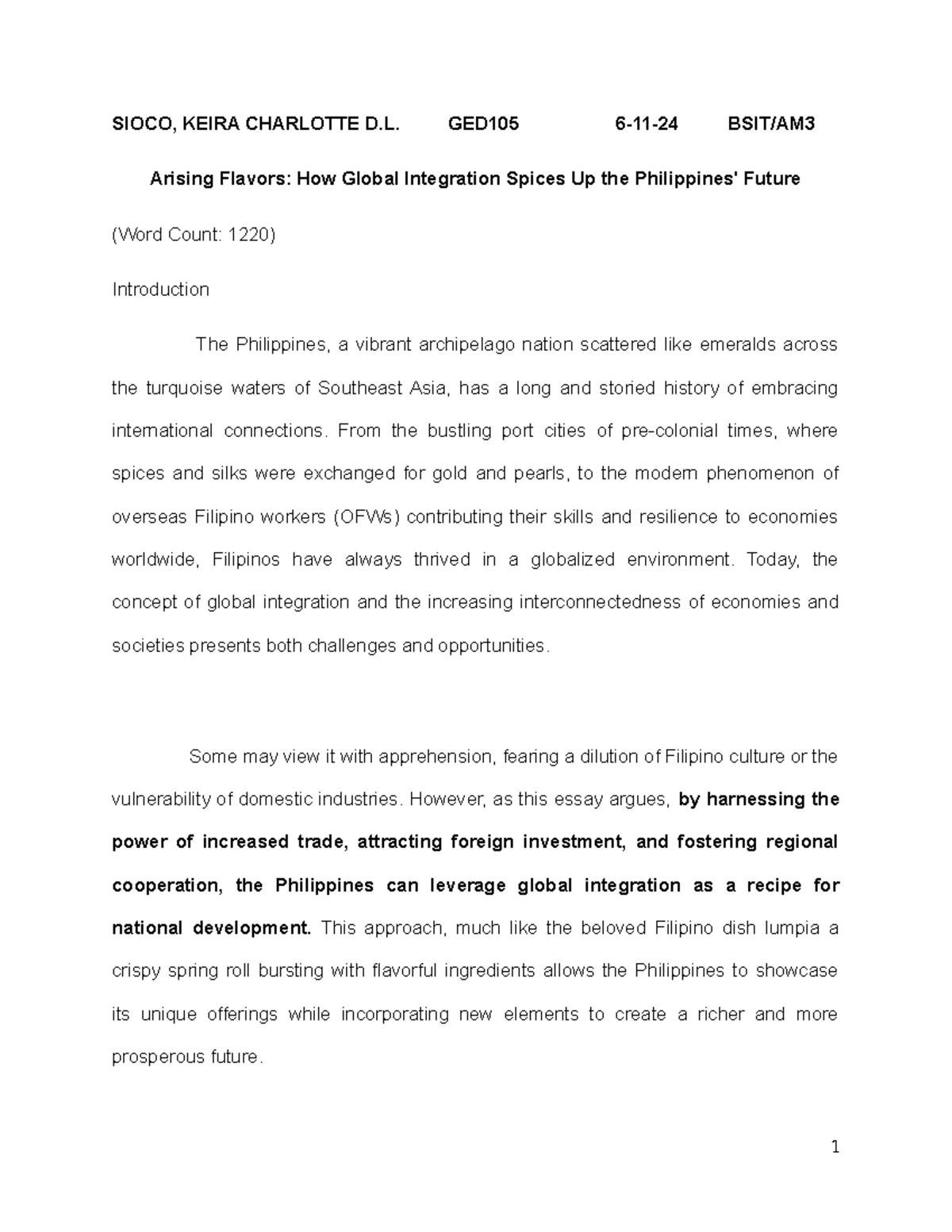 [ GED105-AM3- Sioco] Asessment 5 M1 ( Final) - SIOCO, KEIRA CHARLOTTE D. GED105 6-11-24 BSIT/AM ...