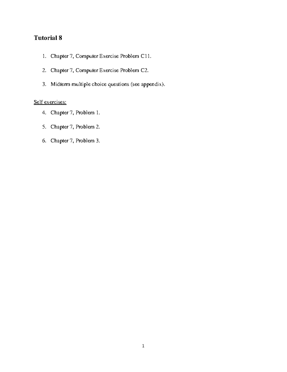 Tutorial 8 2021-22 Sem 2 - Tutorial 8 Chapter 7, Computer Exercise Problem C11. Chapter 7 ...