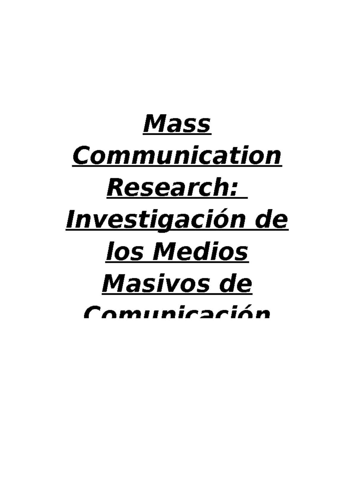 Mass Communication Research - Mass Communication Research ...