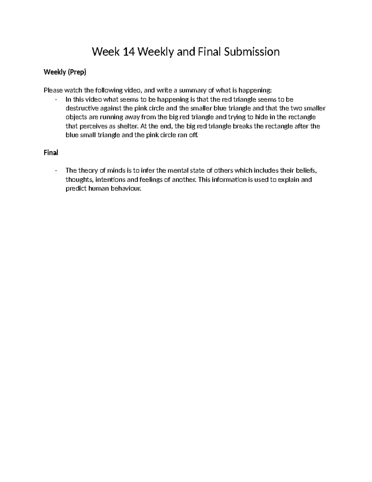 Week 14 Weekly and Final Submission - Week 14 Weekly and Final ...