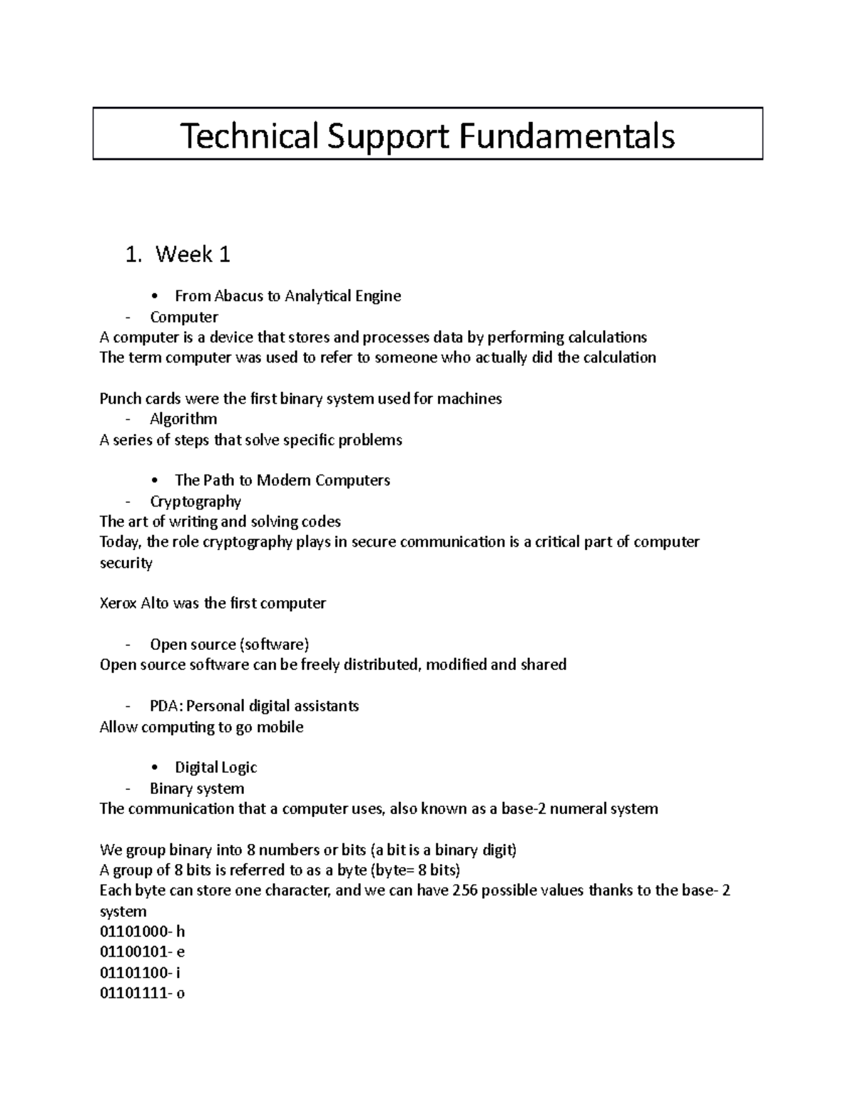 Technical Support Fundamentals Week 1 From Abacus To Analytical Engine Computer A Computer Is 