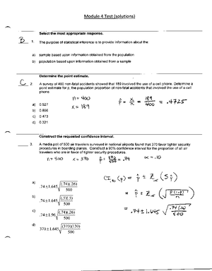 Module 2 Test (solutions) - Module 2 Test (solutions) Select the most ...