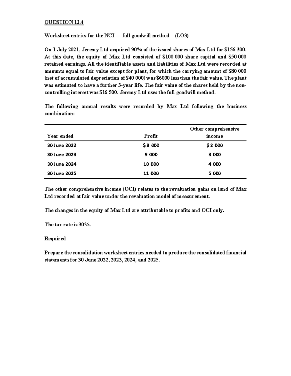 Week 8 Tutorial Qs and As ACT305 - QUESTION 12. Worksheet entries for ...