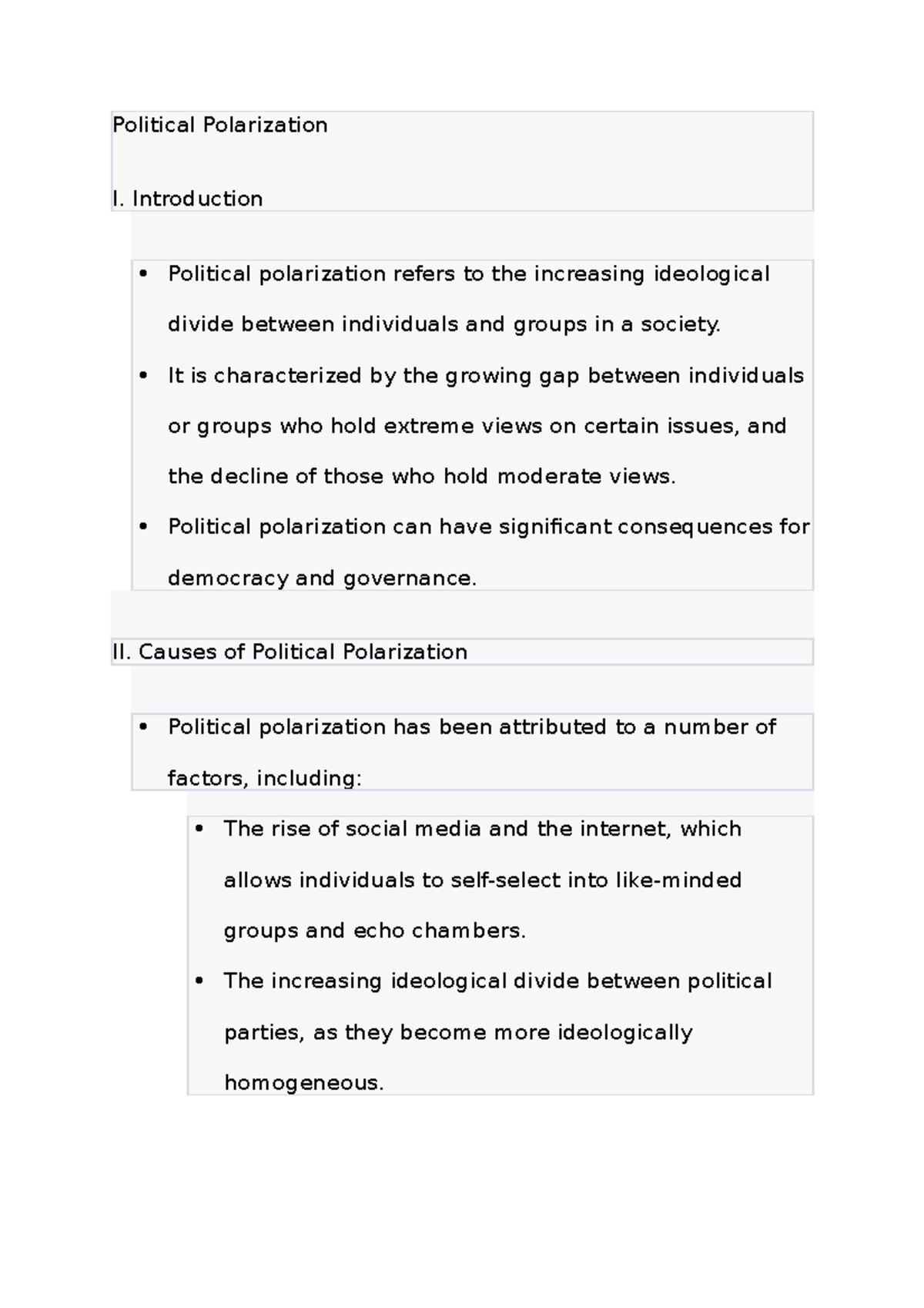 Political Polarization - Introduction Political polarization refers to ...