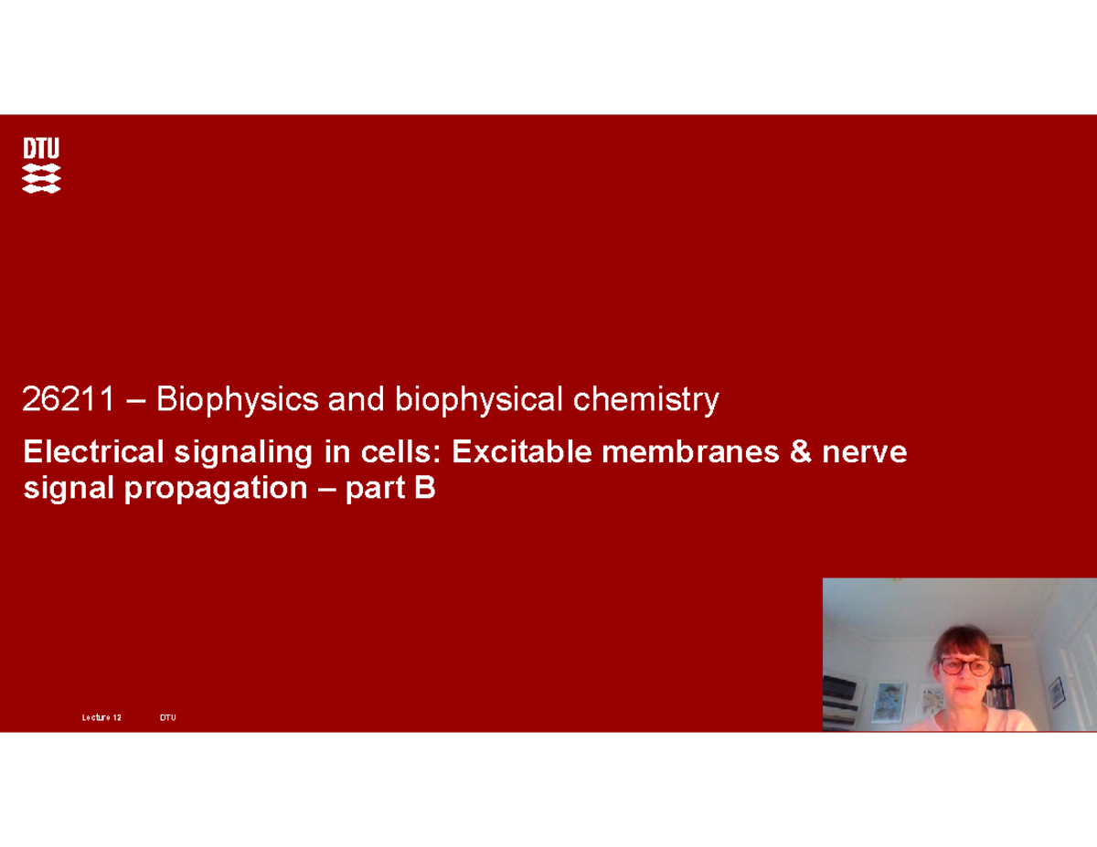 Lecture 12-part B -vs2023 - Electrical signaling in cells: Excitable membranes & nerve signal ...