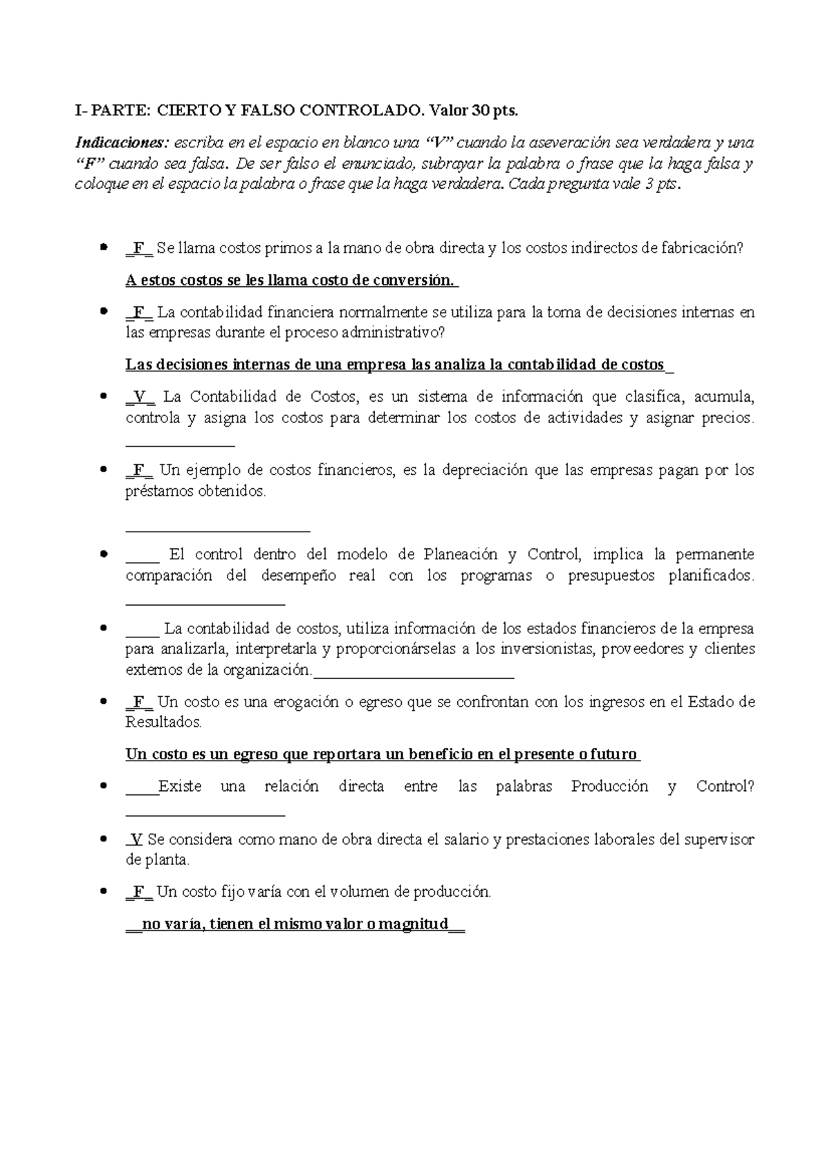 Estudio a medias contabilidad - I- PARTE: CIERTO Y FALSO CONTROLADO ...