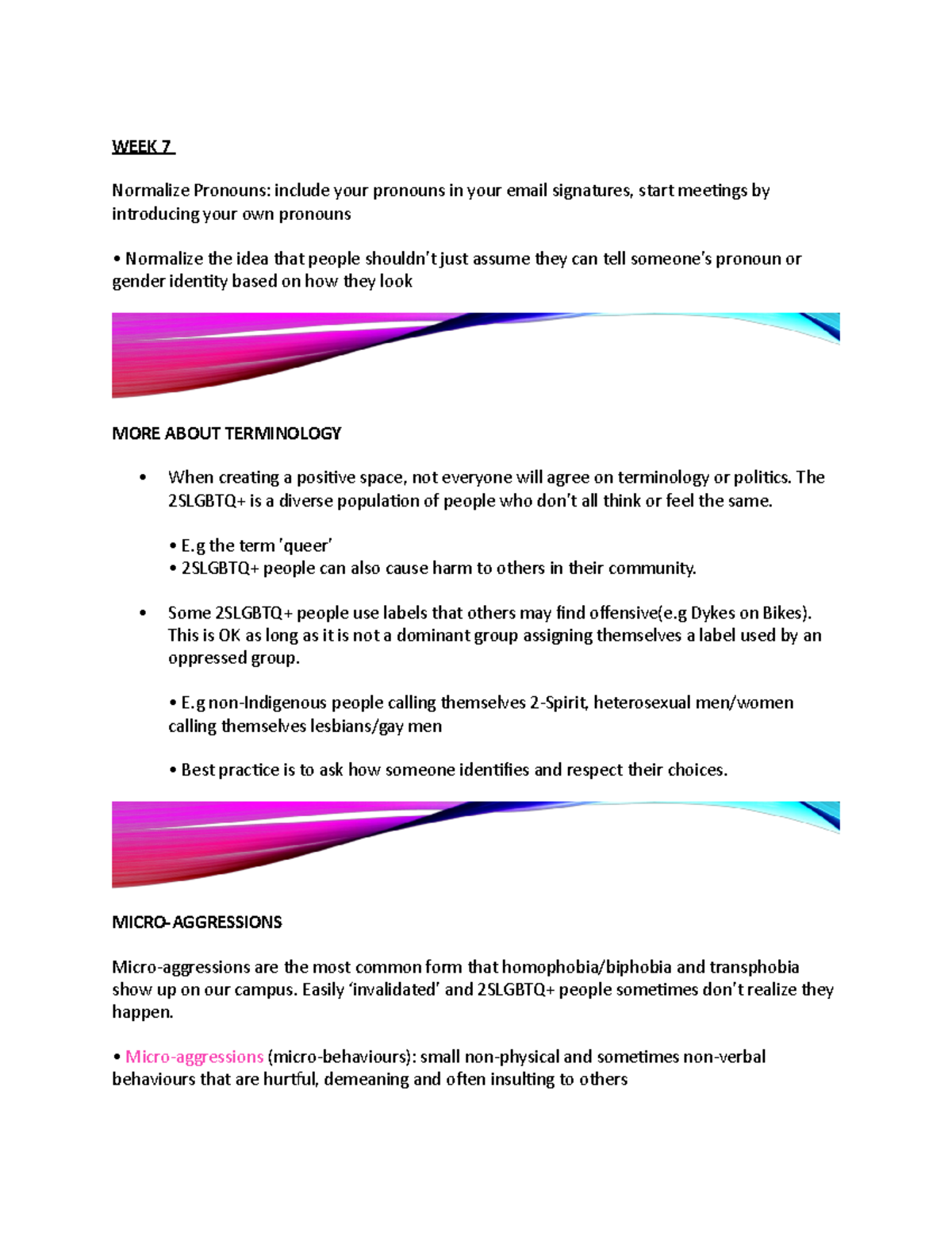 Week 7 - Lgbtq - WEEK 7 Normalize Pronouns: include your pronouns in ...