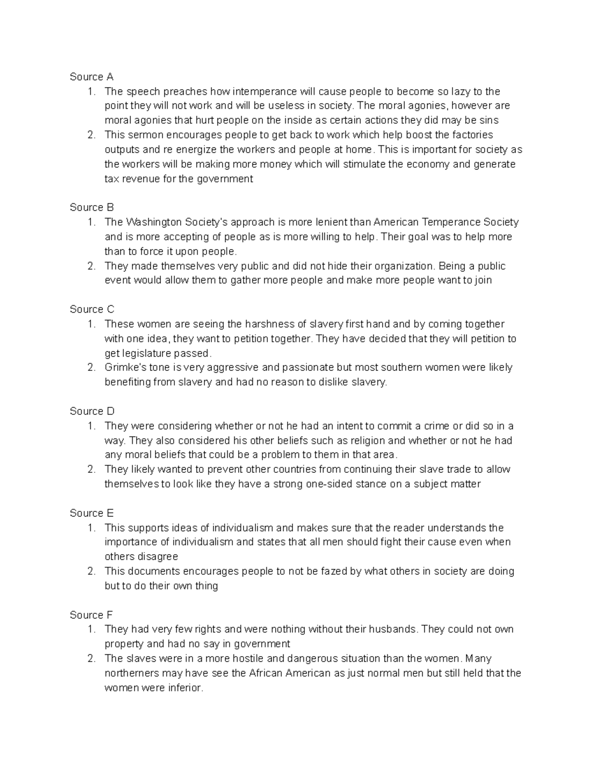 Primary Source Packet 9 - Source A 1. The speech preaches how ...