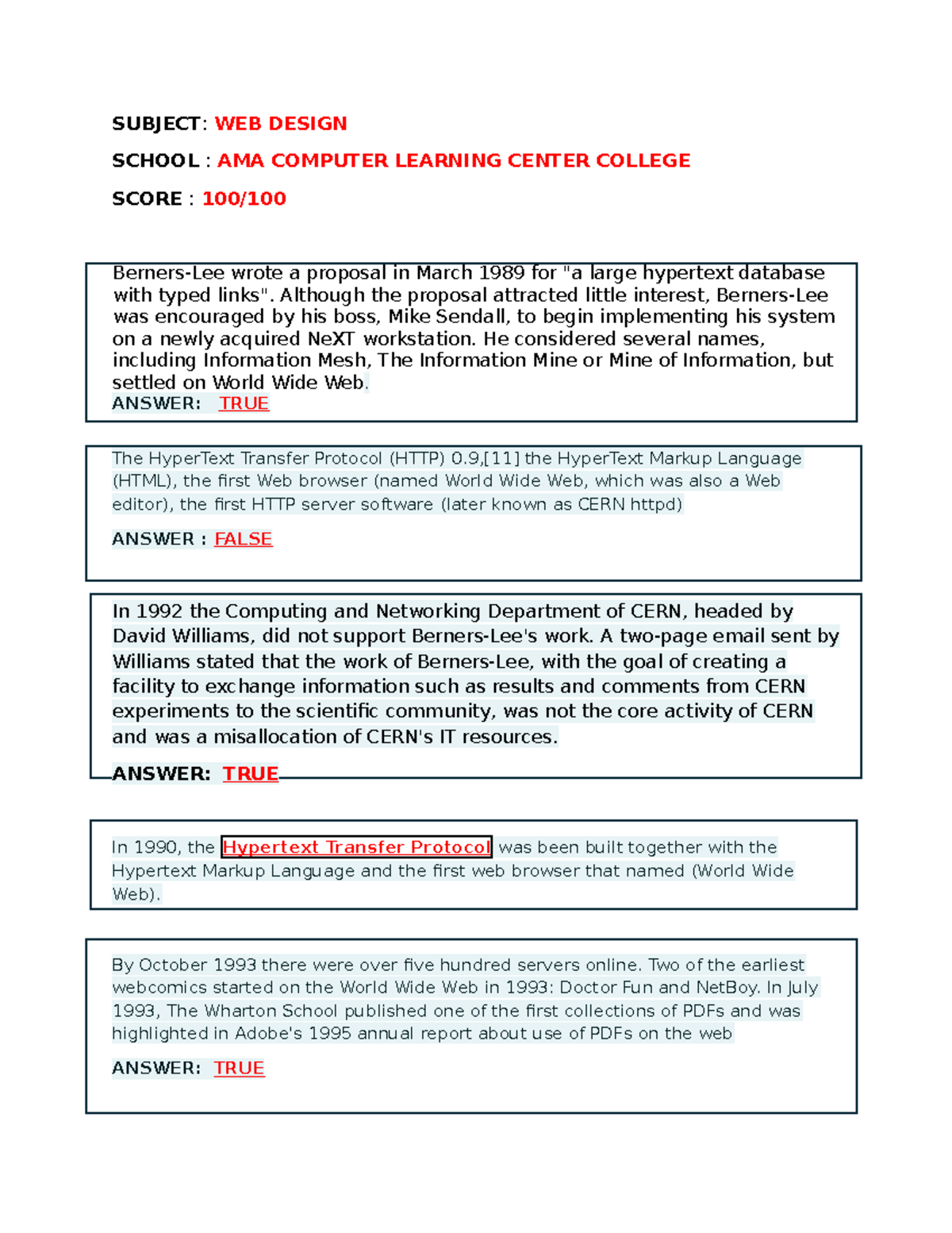 Prelim WEB Design - SUBJECT: WEB DESIGN SCHOOL : AMA COMPUTER LEARNING ...