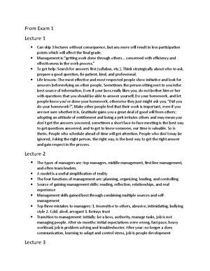 Introduction to Management Final Study Guide Part 1 - Final Exam Study ...