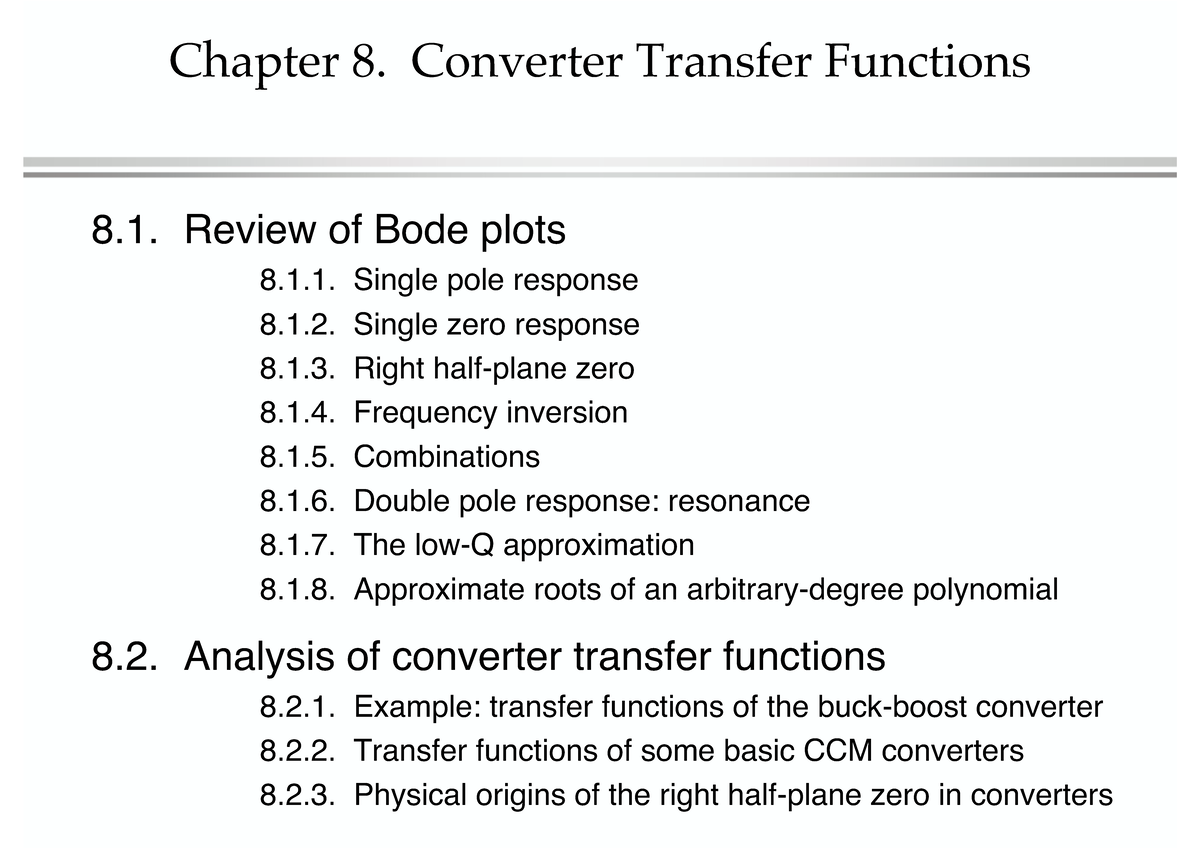 Ch8slides - ECE - 4 Nodes - Chapter 8. Converter Transfer Functions 8 ...