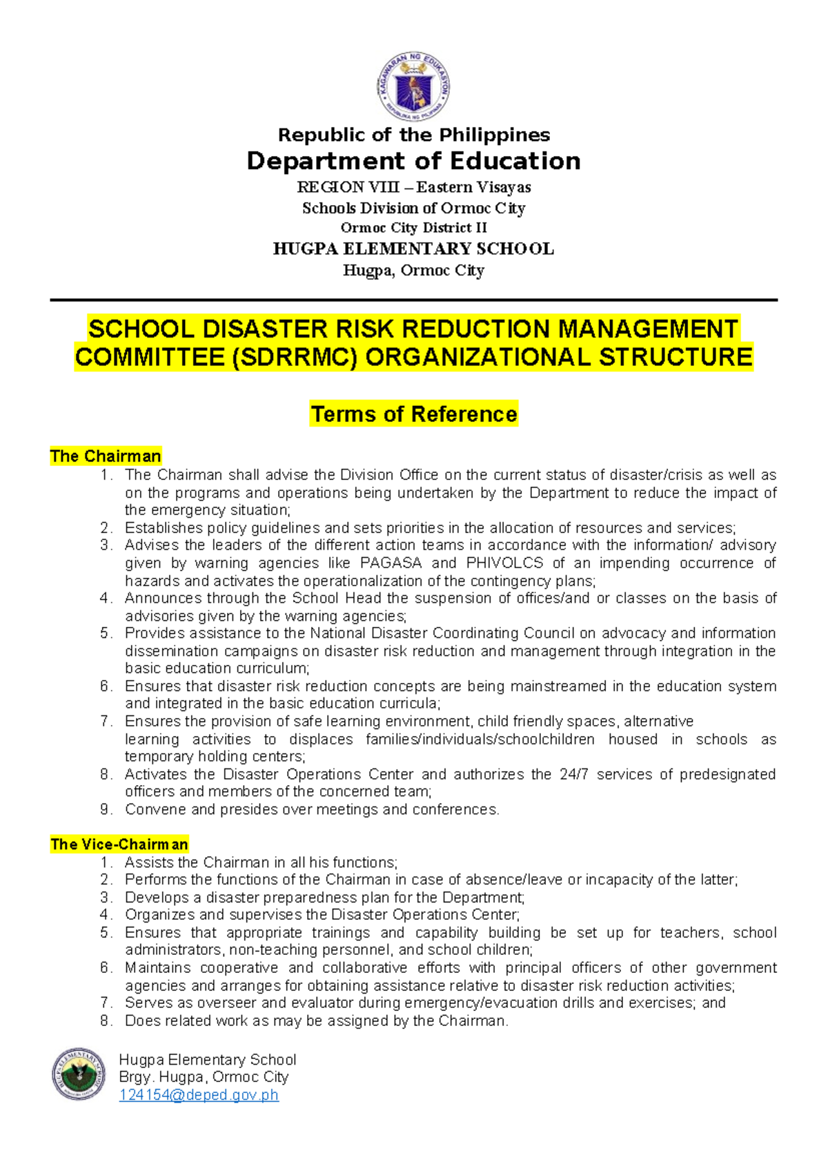Sdrrmc TOR - This is SDRRM TOR - Republic of the Philippines Department ...