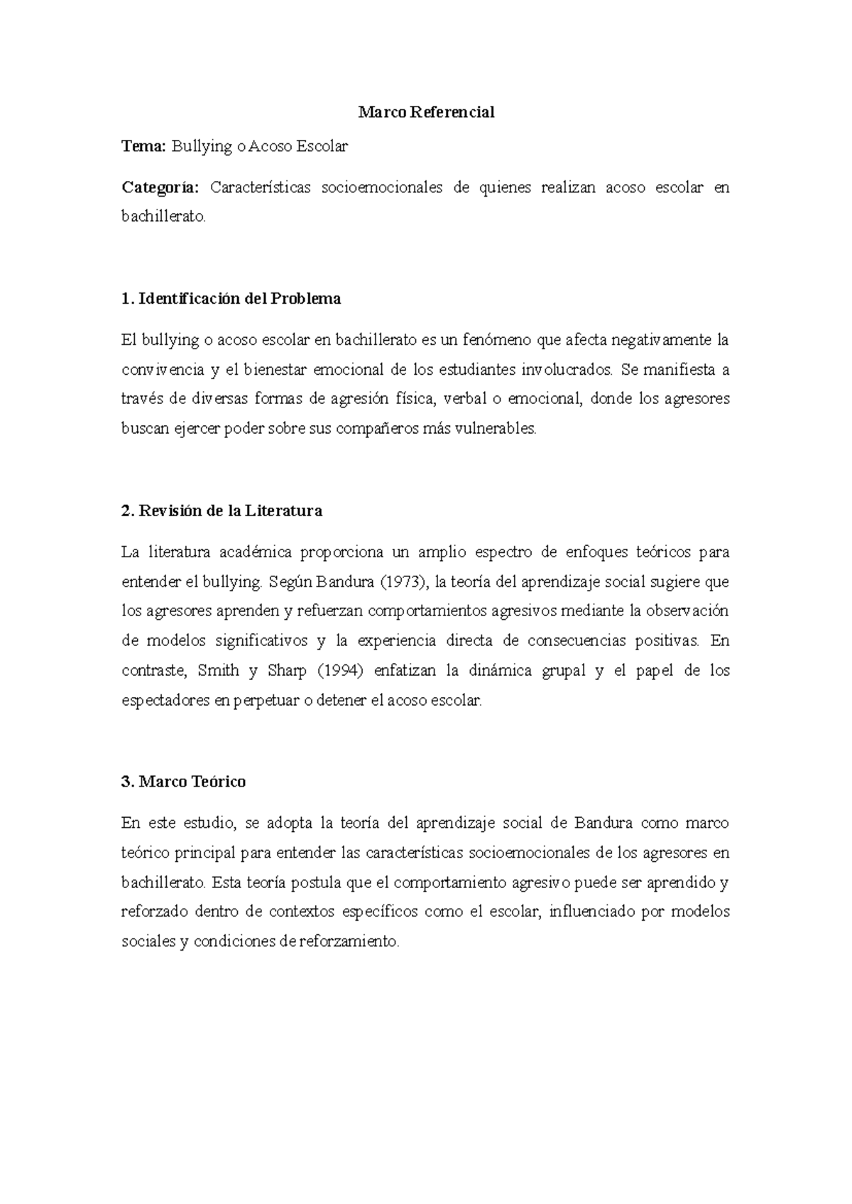 Marco referencial bullying una guía para el presente ejercicio - Marco ...