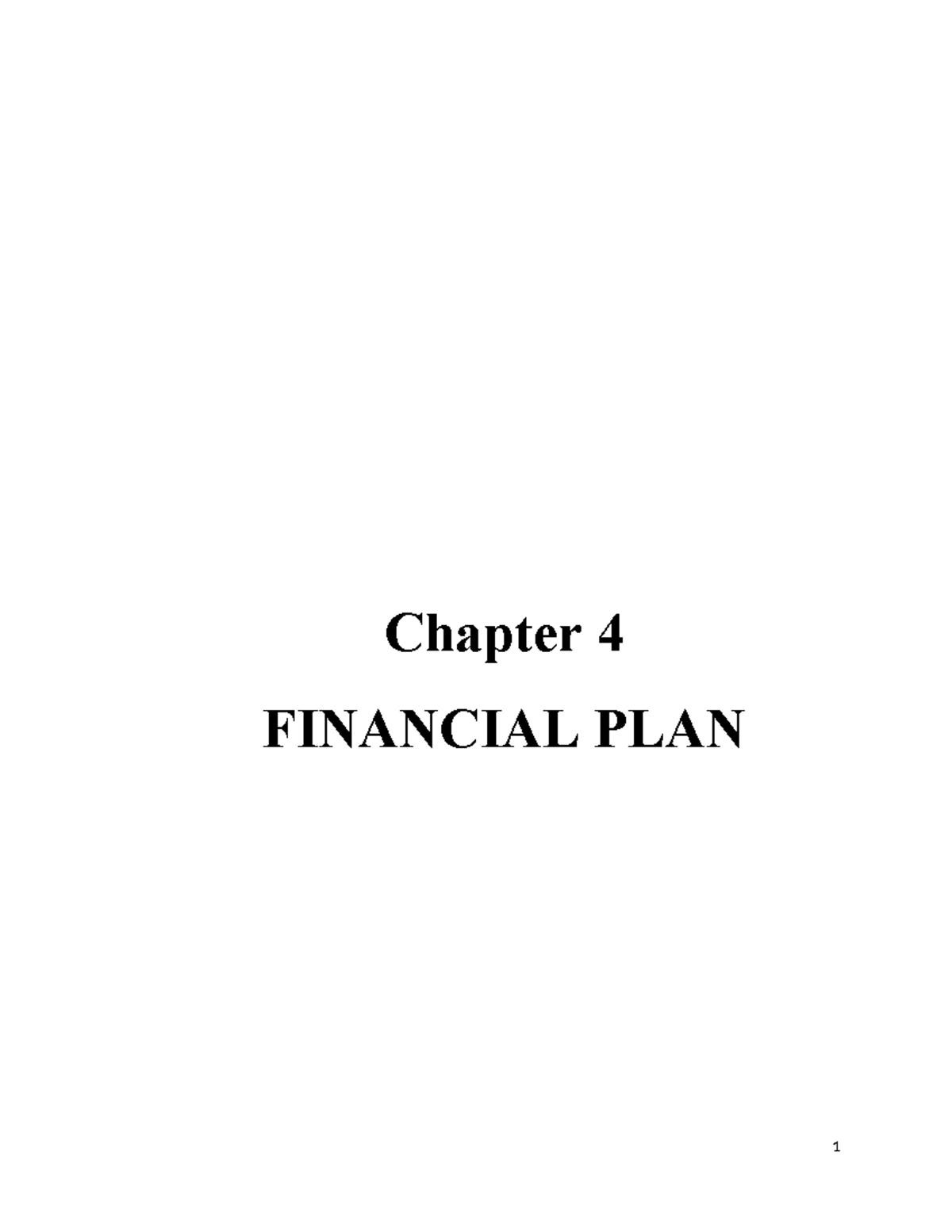 Sample-Financial-plan - Chapter 4 FINANCIAL PLAN Chapter 4 FINANCIAL ...