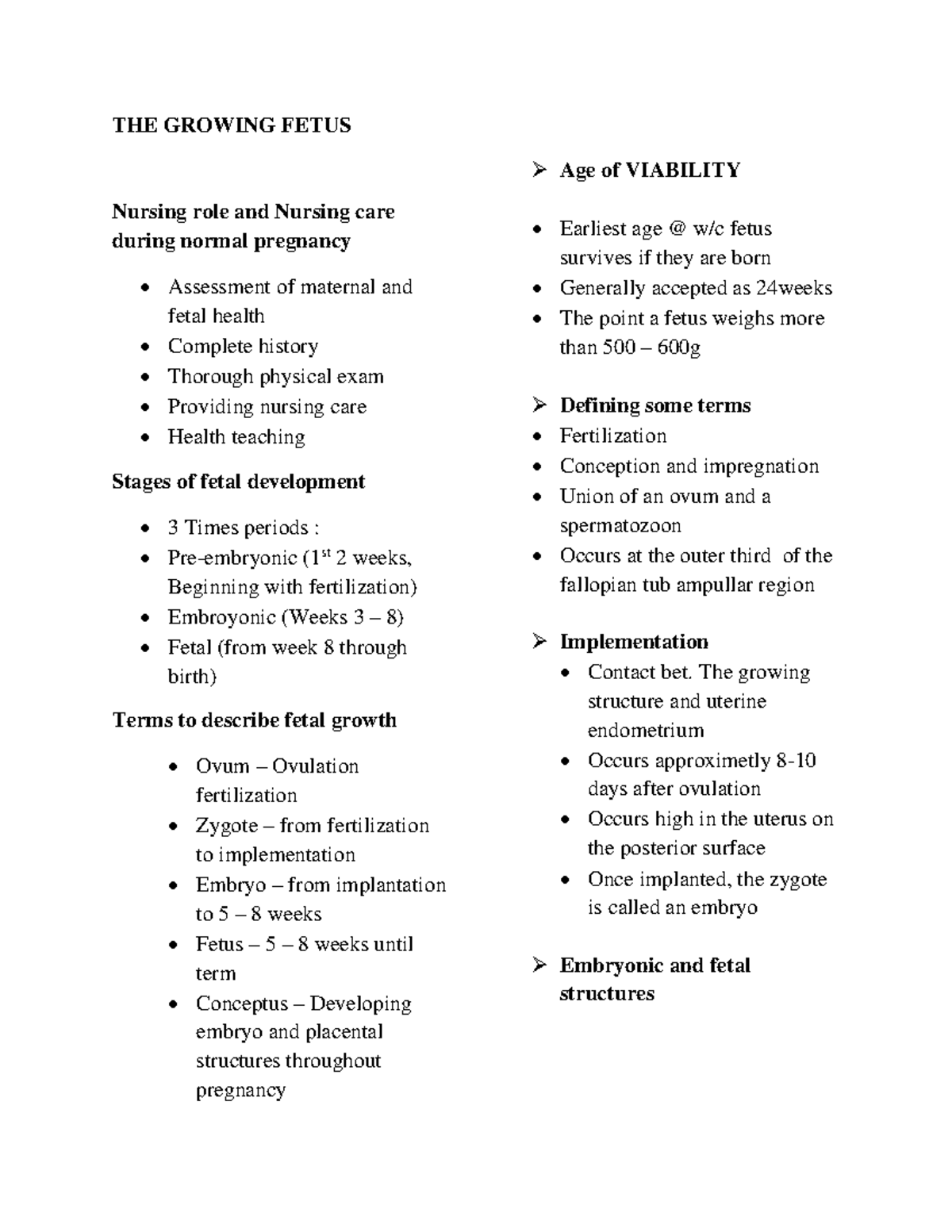 THE- Growing- Fetus - THE GROWING FETUS Nursing role and Nursing care ...