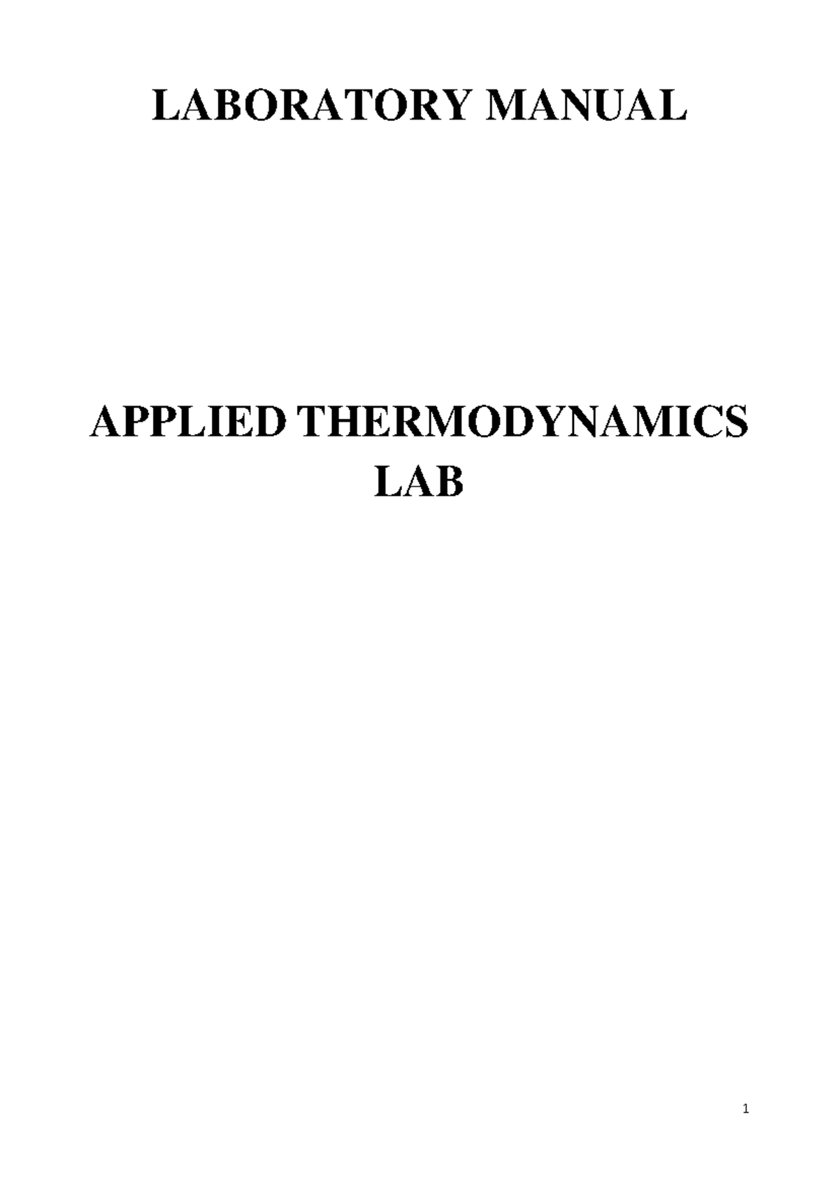 Applied ThermoDynamics-Lab - Warning: TT: undefined function: 32 LABORATORY MANUAL APPLIED - Studocu