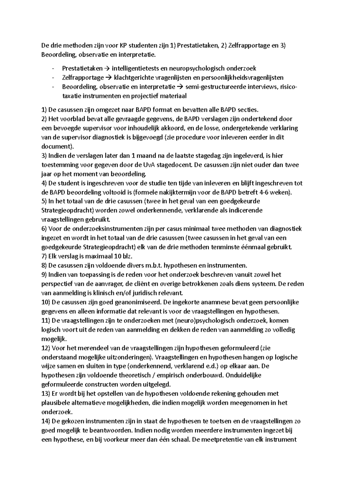 BAPD info - BAPD - De drie methoden zijn voor KP studenten zijn 1 ...