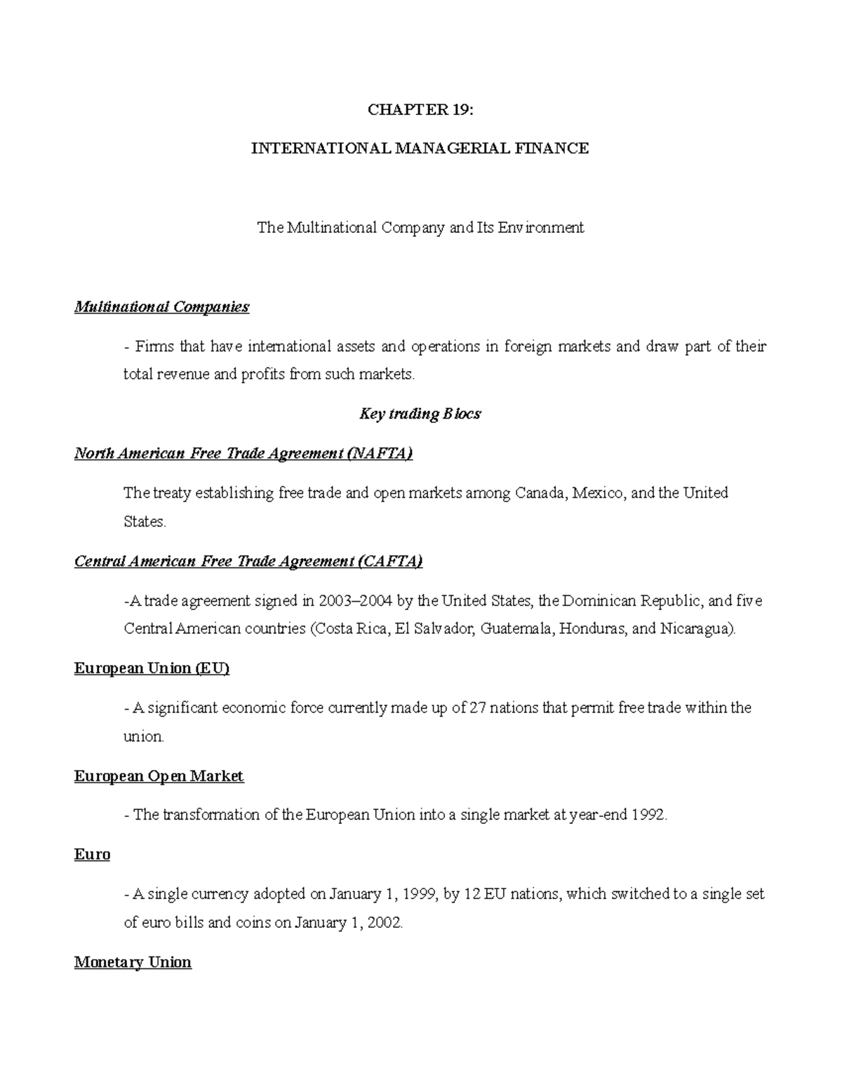 Financial Management CHAPTER 19 summary notes - CHAPTER 19 ...