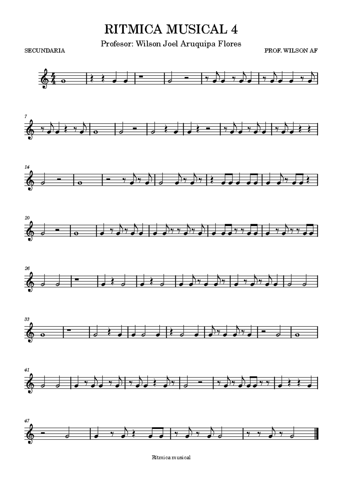 Ritmica Musical 4-1 - Ayuda adicional - SECUNDARIA PROF. WILSON AF ...