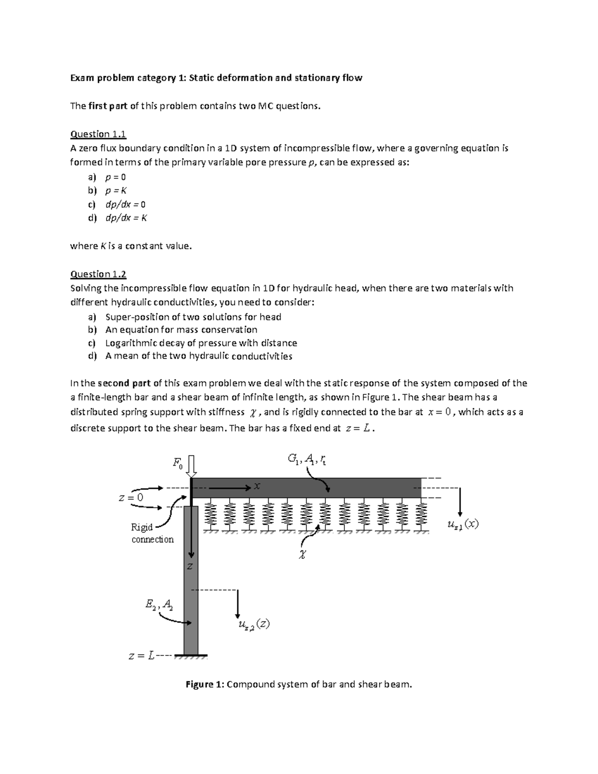 Exam problem Stat Deformation Flow example - Exam problem category 1 ...