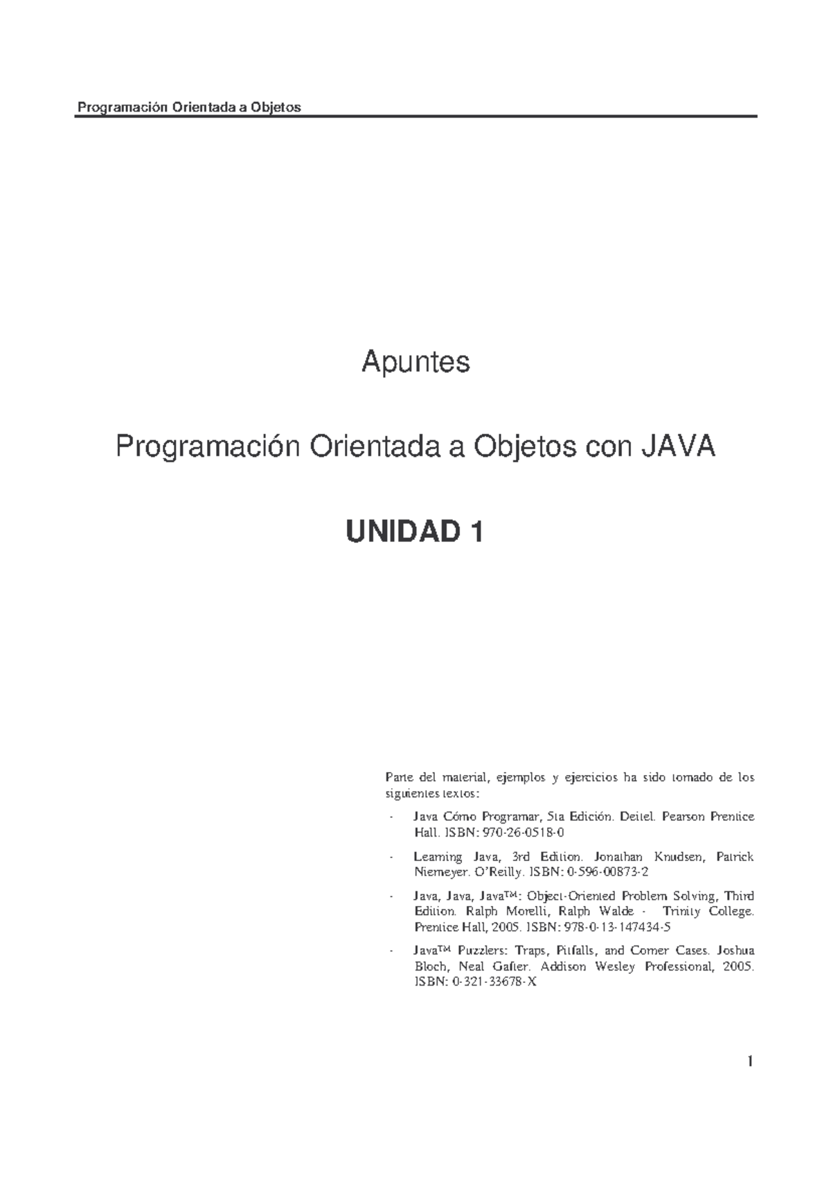 Apuntes Poo Unidad 1 V0 3 Apuntes Programación Orientada A Objetos Con Java Unidad 1 Parte Del