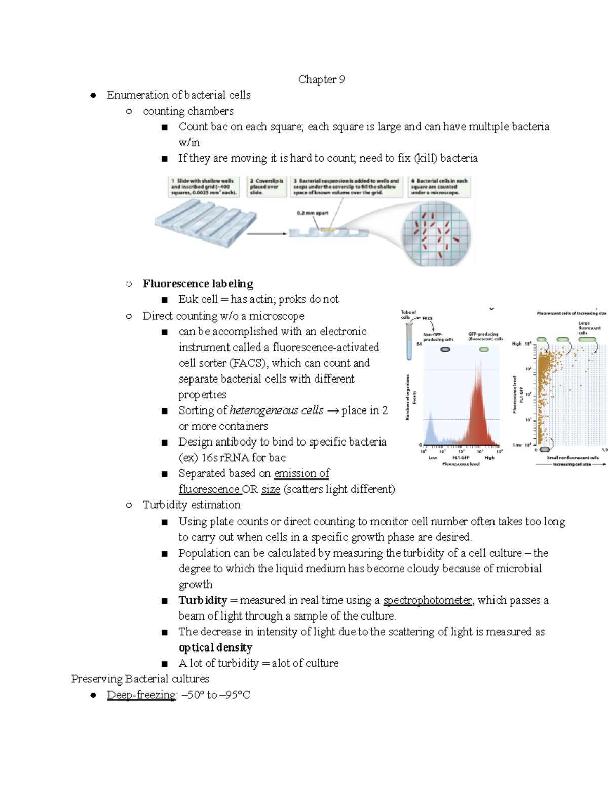 BIOL319 Exam 2 notes - Chapter 9 Enumeration of bacterial cells ...