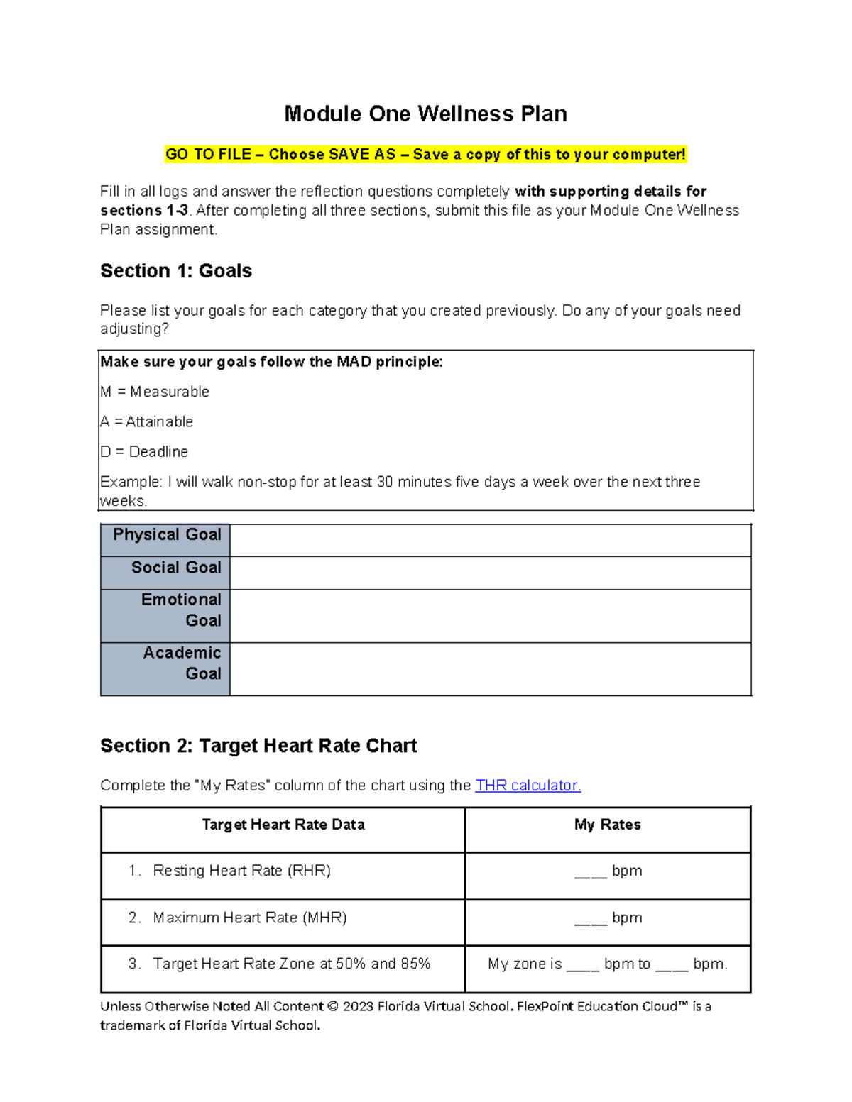 Module one wellness plan - Module One Wellness Plan GO TO FILE – Choose ...
