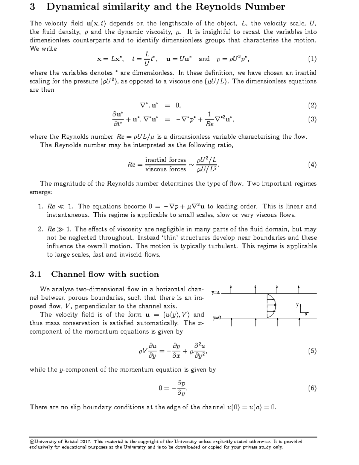 MATHM0600 2017-2018 Lecture Notes 3 - 3 Dynamical similarity and the ...